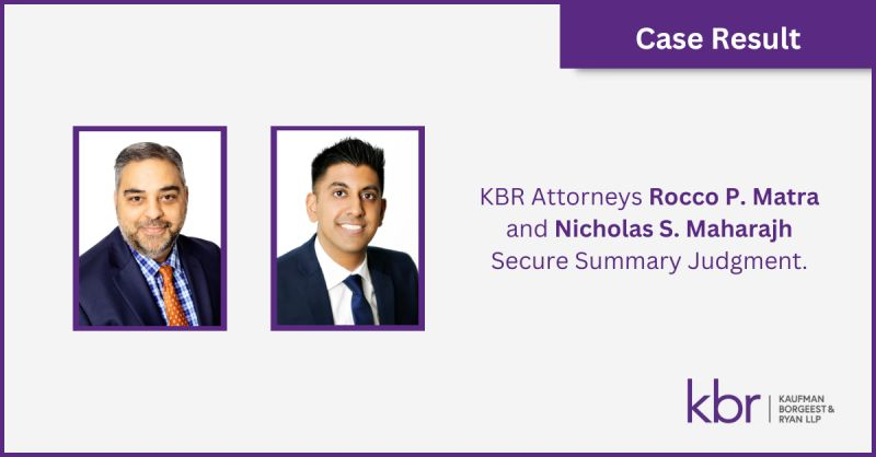 Congratulations to KBR attorneys Rocco P. Matra and Nicholas S ...